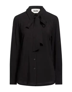 SILVIAN HEACH Viscose Shirt With Bow Detail - Black