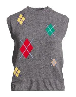 MSGM Merino Wool And Cashmere Argyle Sleeveless Sweater