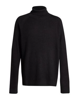 JACK & JONES Turtleneck Size Acrylic, Cotton - Black