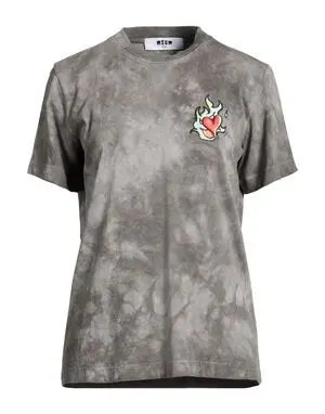 MSGM Cotton T-shirt With Tie-dye Effect And Embellishment