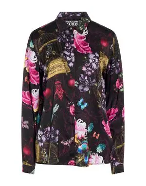 Versace Floral Print Viscose And Elastane Shirt - Black