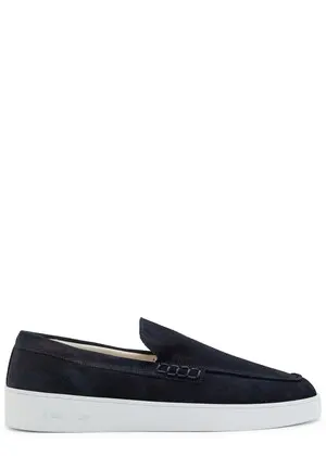 JUDE LLOW Suede Loafers With Textured Rubber Midsole - Navy