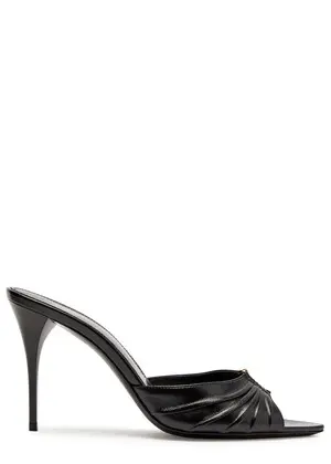 Saint Laurent Babylone 90 Pleated Leather Mules
