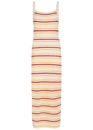 Simkhai Connelly Striped Open-knit Midi Dress - Multicoloured