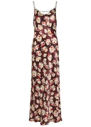 Rabanne Floral Print Silk Maxi Dress - Multicoloured