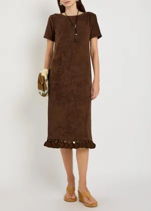 Cap D'antibes Terry Midi Dress With Tasseled Hem