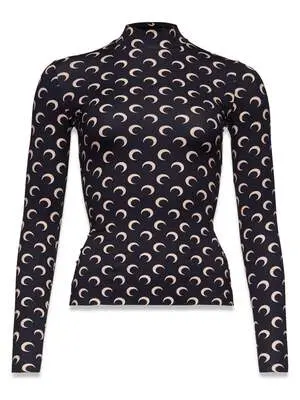 MARINE SERRE Moon Print High Neck Top