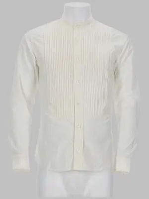 Zegna Pleated Band Collar Shirt