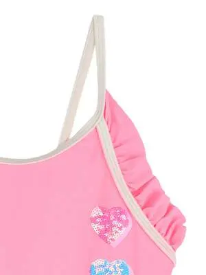 BILLIEBLUSH One Piece Swimsuit With Ruffle Trim And Sequined Accents