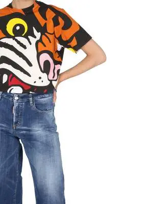 Dsquared2 Oversize Fit T-shirt With Big Tiger Print