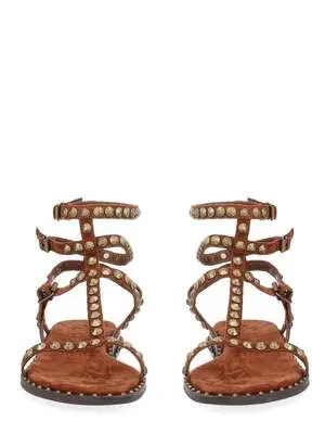 Ash Play Studded Gladiator Sandals - Brown