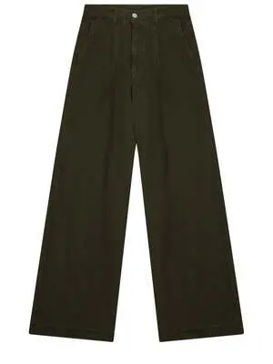 NINE:INTHE:MORNING Wide Leg Cotton Trousers - Green