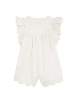 Chloé Embroidered Cotton Romper - White