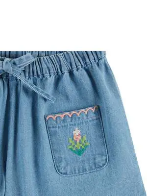 EMILE & IDA Embroidered Denim Shorts