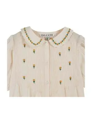 EMILE & IDA Embroidered Organic Cotton Blouse
