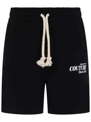 Versace Logo Drawstring Shorts - Black