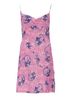 Versace Mermaid Print Mini Dress - Pink