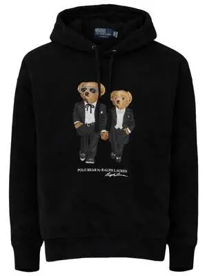 Polo Ralph Lauren Ralph & Ricky Tuxedo Bear" Graphic Hoodie - Black