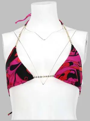 Emilio Pucci Bikini Top With Chain Detail - Fuchsia