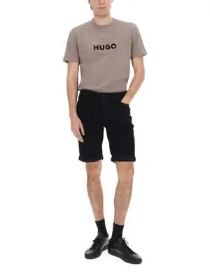 Hugo Patch Logo Denim Shorts