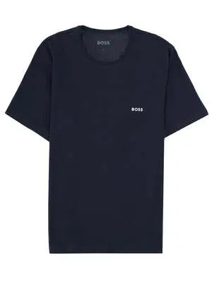BOSS Logo Detail Cotton T-shirt - Blue