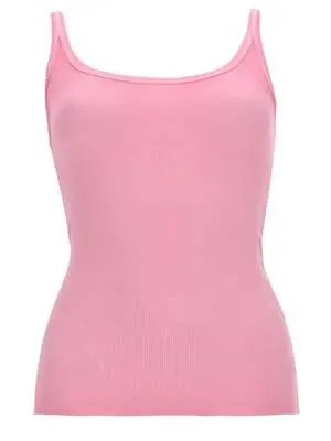 MSGM Ribbed Viscose Tank Top - Pink