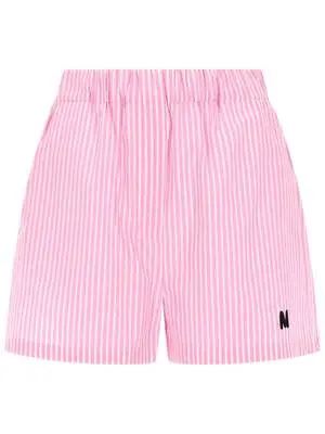 MSGM Striped Cotton Shorts