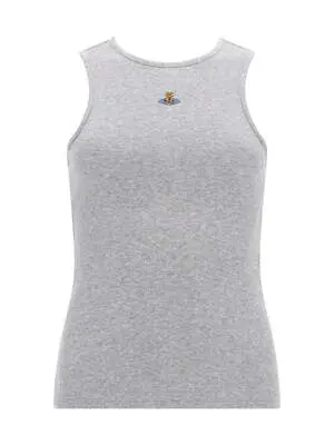 VIVIENNE WESTWOOD Sleeveless Top With Logo - Grey