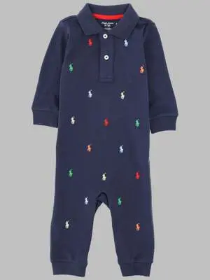 Polo Ralph Lauren Long Sleeve Bodysuit - Blue