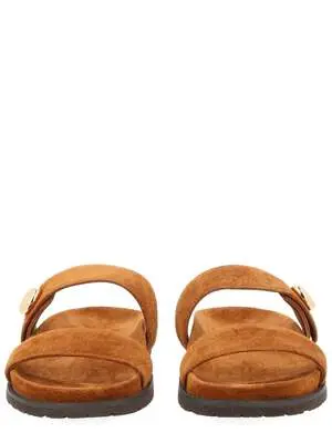 Tory Burch Romy Suede Sandals - Brown