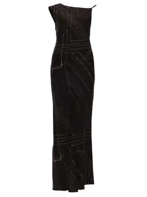 ALYSI Silk Printed Long Dress