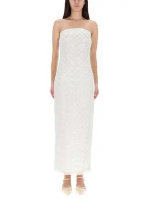 ROTATE BY BIRGER CHRISTENSEN Embellished Strapless Maxi Dress - Ivory