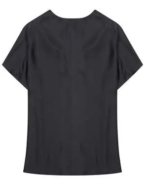 ALYSI Silk Twill Blouse - Charcoal