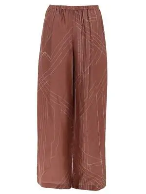 ALYSI Wide Leg Silk Trousers