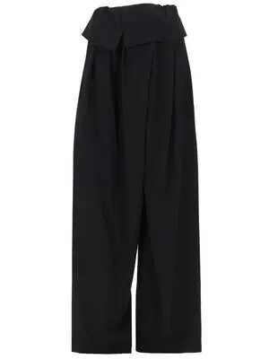 Dries Van Noten Wide Leg Polyester Trousers