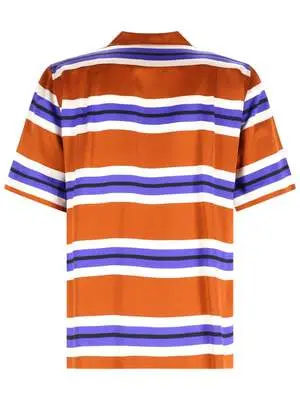 Dries Van Noten Striped Embellished Viscose Shirt