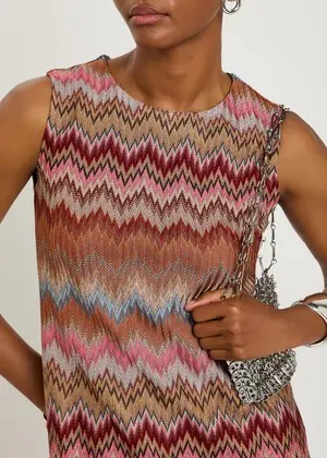 Missoni Chevron Knit Mini Dress - Pink
