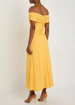 Simkhai Sheyda Draped Midi Dress - Yellow