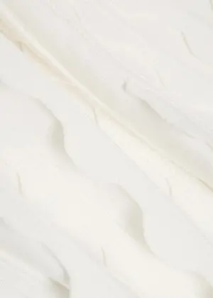 Simkhai Brionne Scalloped Knit Midi Dress With Fringe - Ivory