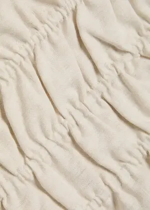 Staud Ayla Smocked Linen Tank Top - Beige