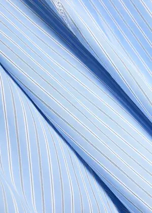 Simkhai Avalleigh" Striped Cotton Midi Dress With Lace Trims - Blue