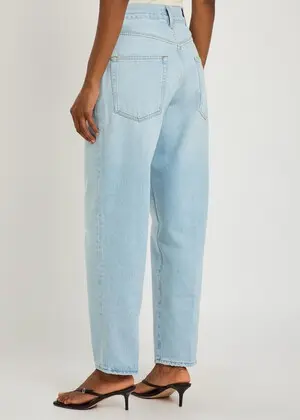 AGOLDE X Maria Mcmanus High-rise Tapered-leg Jeans - Light Blue