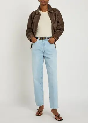 AGOLDE X Maria Mcmanus High-rise Tapered-leg Jeans - Light Blue