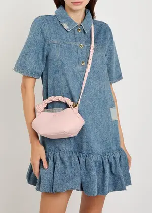 GANNI Bou Mini Grained Leather Top Handle Bag