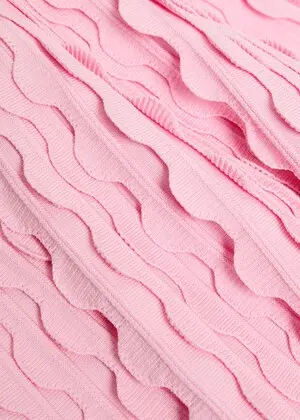 Simkhai Vanna Scalloped Knit Mini Dress - Pink