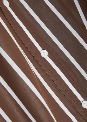 Matteau Striped Cotton-poplin Shirt - Brown