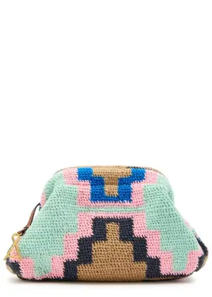 AMONG EQUALS Bilum Patterned Wool-blend Clutch - Pink