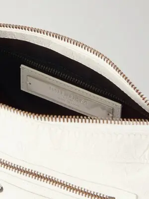 Balenciaga Le City Moto Mini Crinkled-leather Shoulder Bag