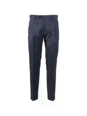 BERWICH Retrolong Herringbone Tailored Trousers - Blue