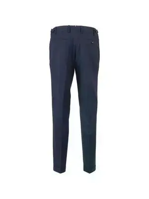 BERWICH Navy Wool Pleated Trousers